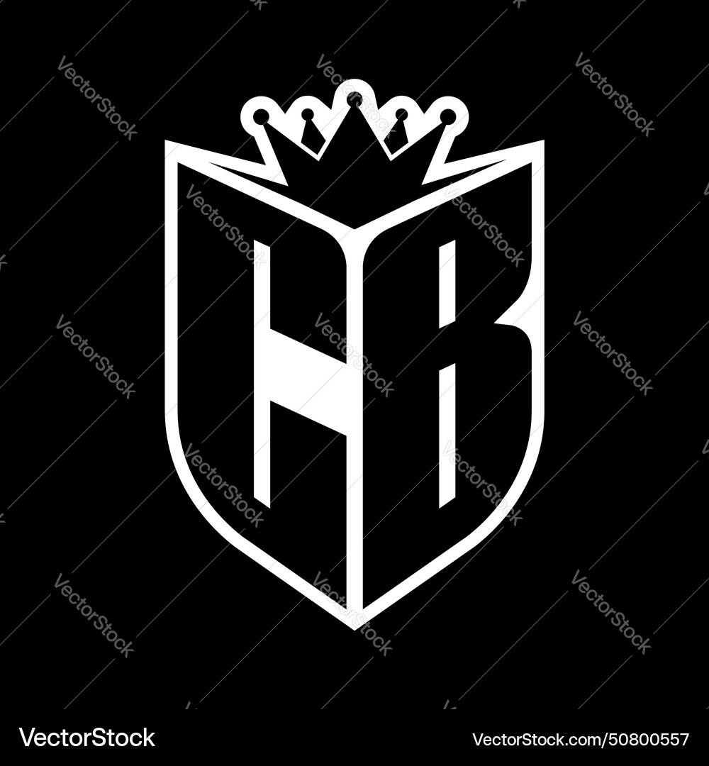 Cb letter bold monogram with shield shape Vector Image