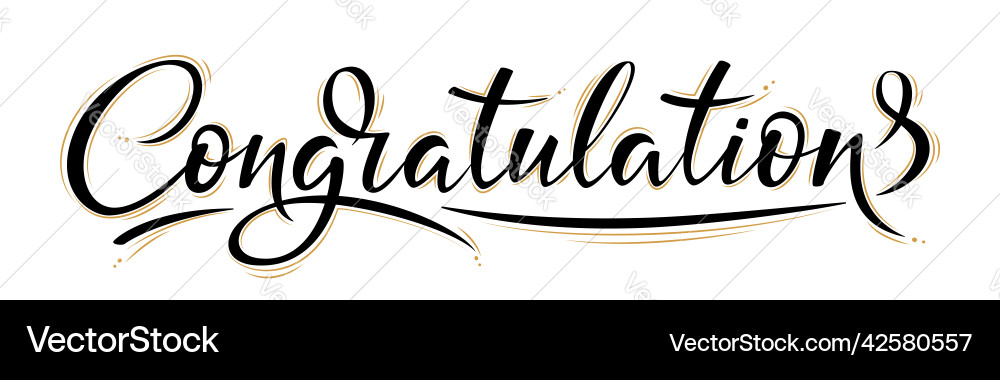Congratulations lettering greeting sign Royalty Free Vector