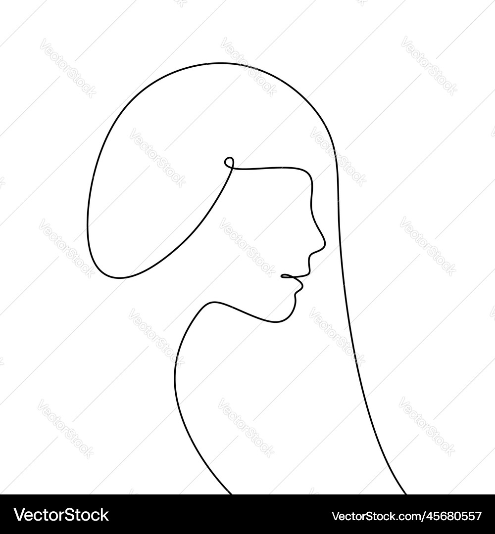 Continuous line drawing of the model with his Vector Image