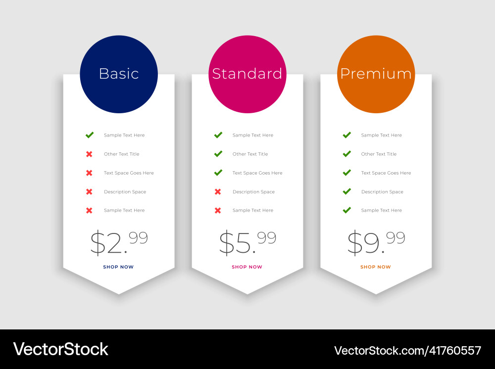 Creative pricing business template design Vector Image