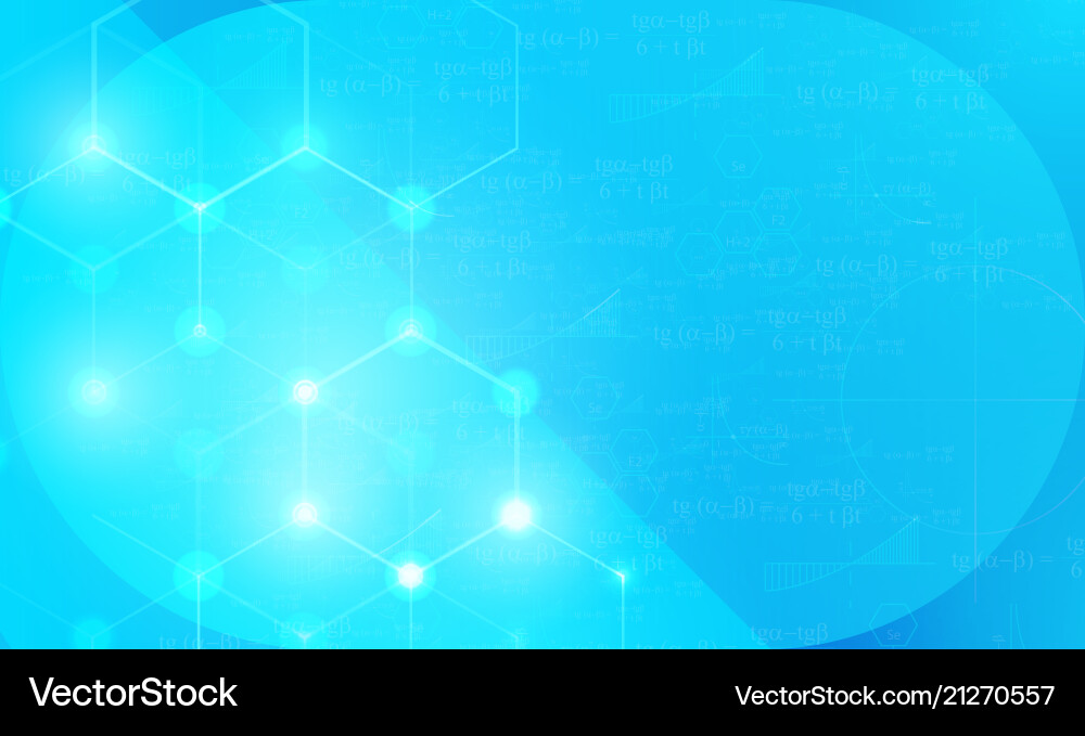 Hexagon cells on science background Royalty Free Vector