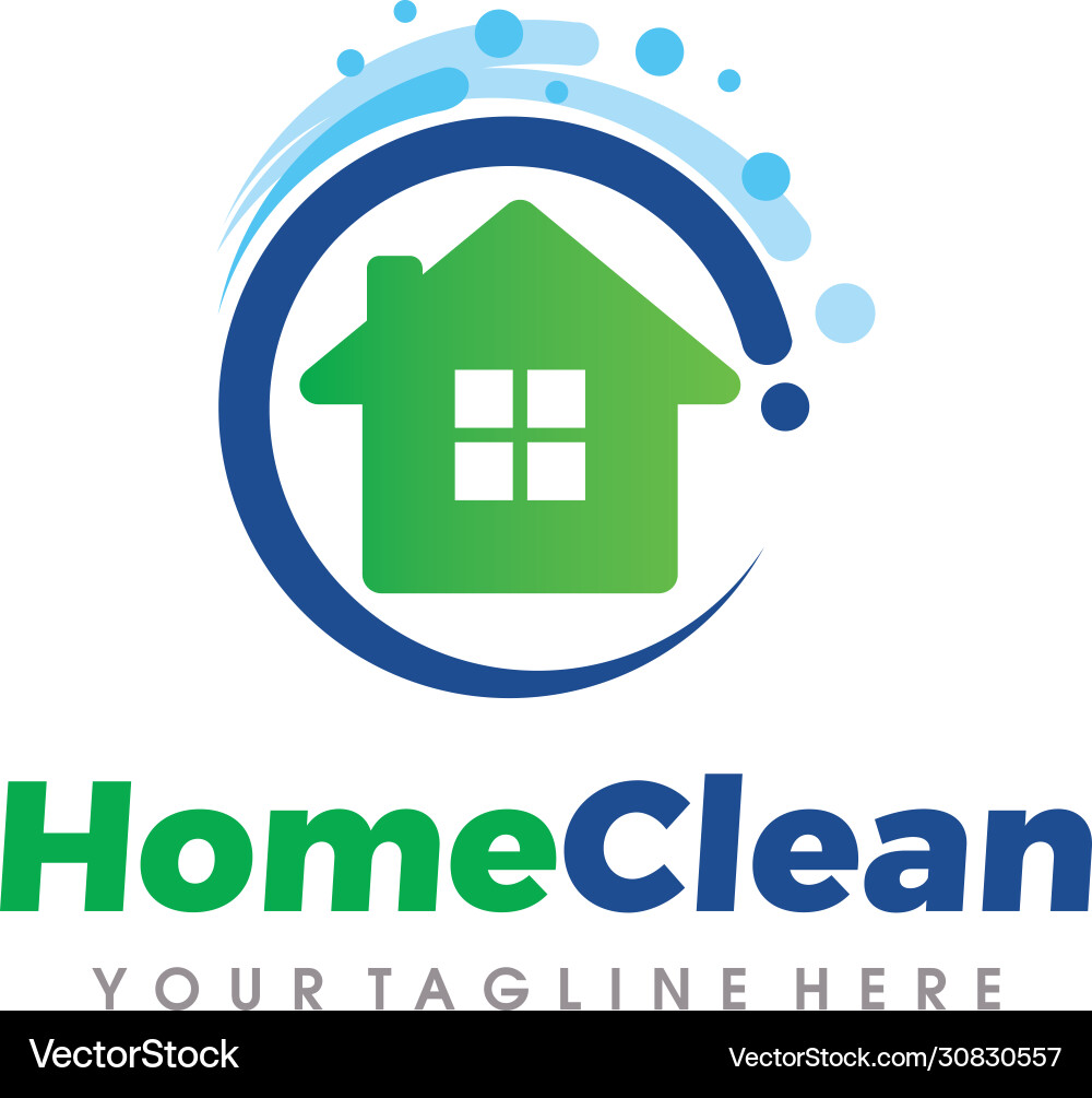 Home cleaning and services logo Royalty Free Vector Image