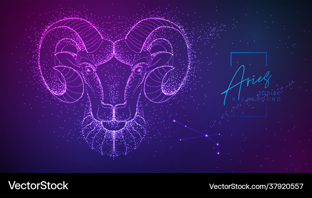 Neon Fluid Aries Zodiac Royalty Free Vector Image
