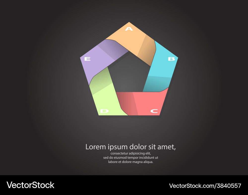 Pentagon infographic template Royalty Free Vector Image