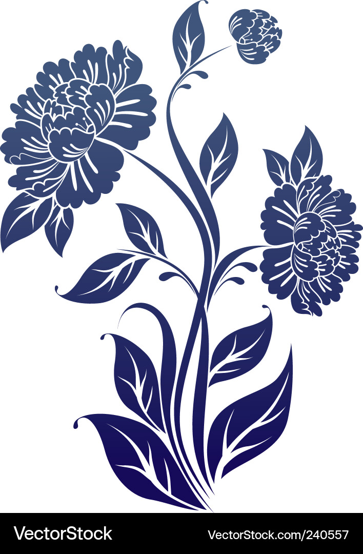 Peony flower Royalty Free Vector Image - VectorStock