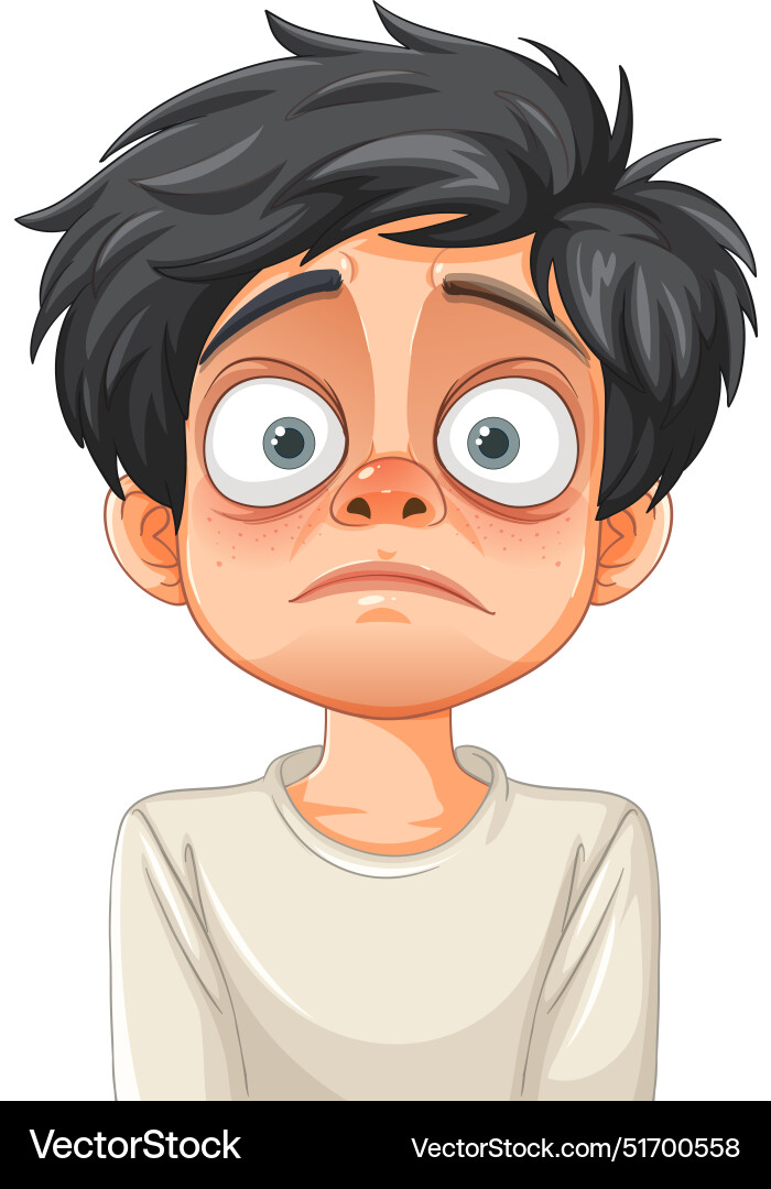 A cartoon boy with shocked expression Royalty Free Vector