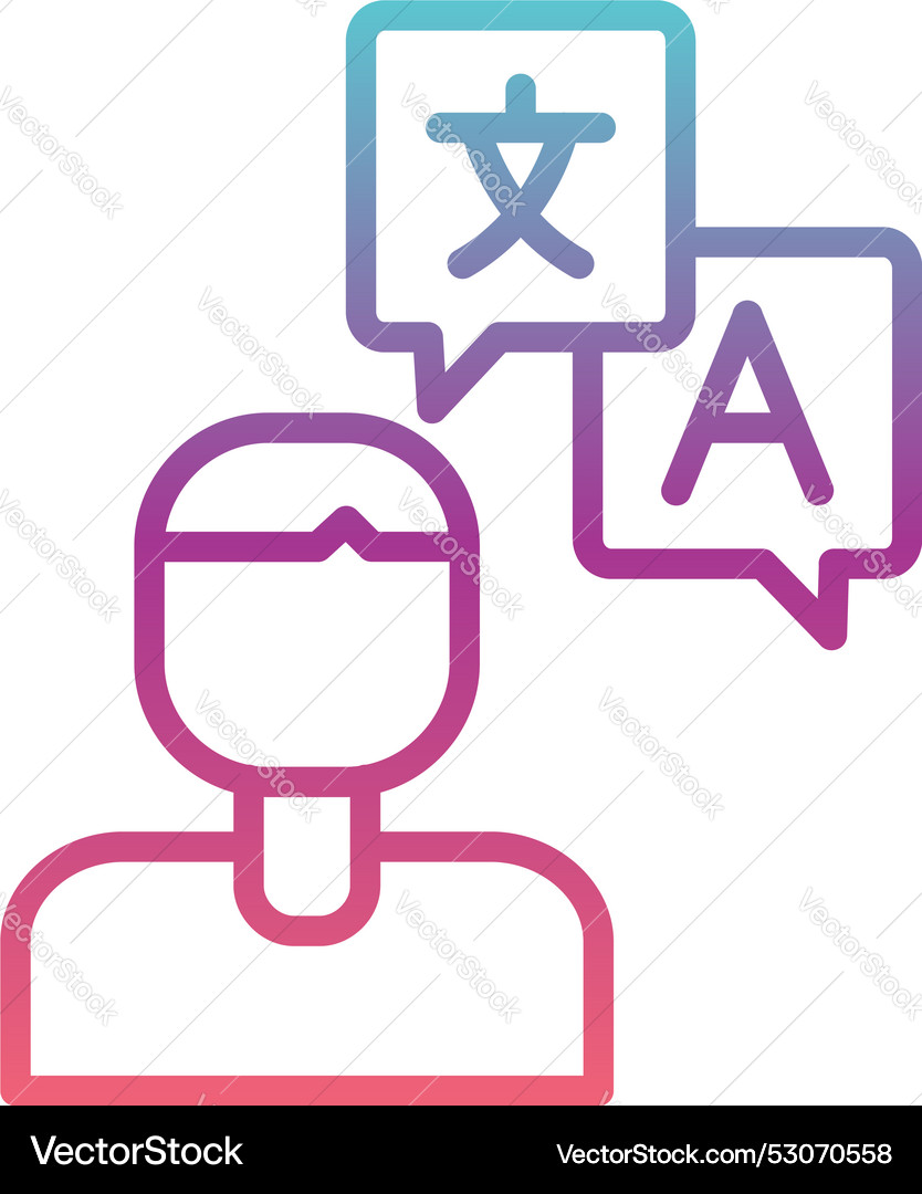 Bilingual line gradient design Royalty Free Vector Image