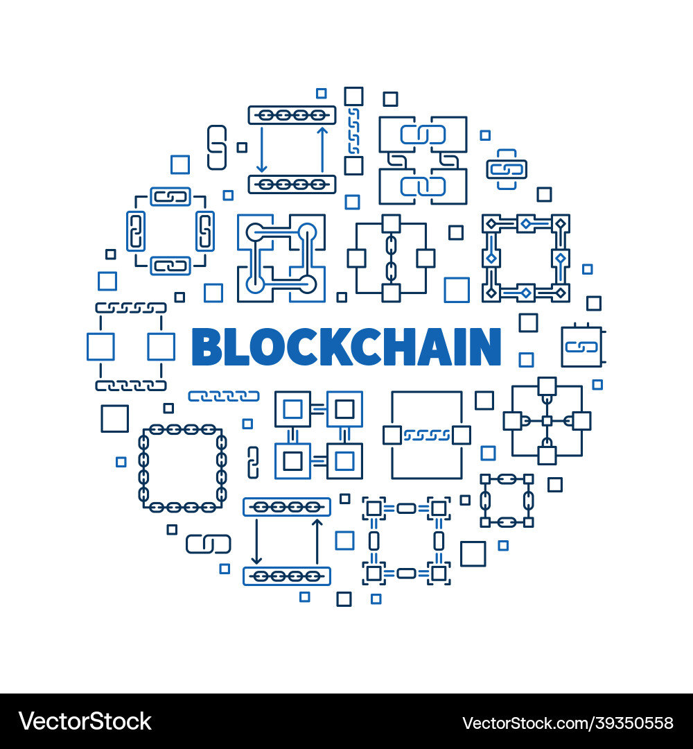 Blockchain Network Banner Royalty Free Vector Image