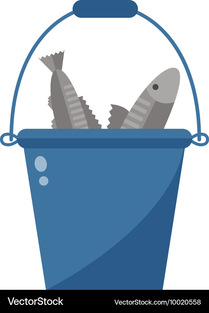 Bucket with fish Royalty Free Vector Image - VectorStock