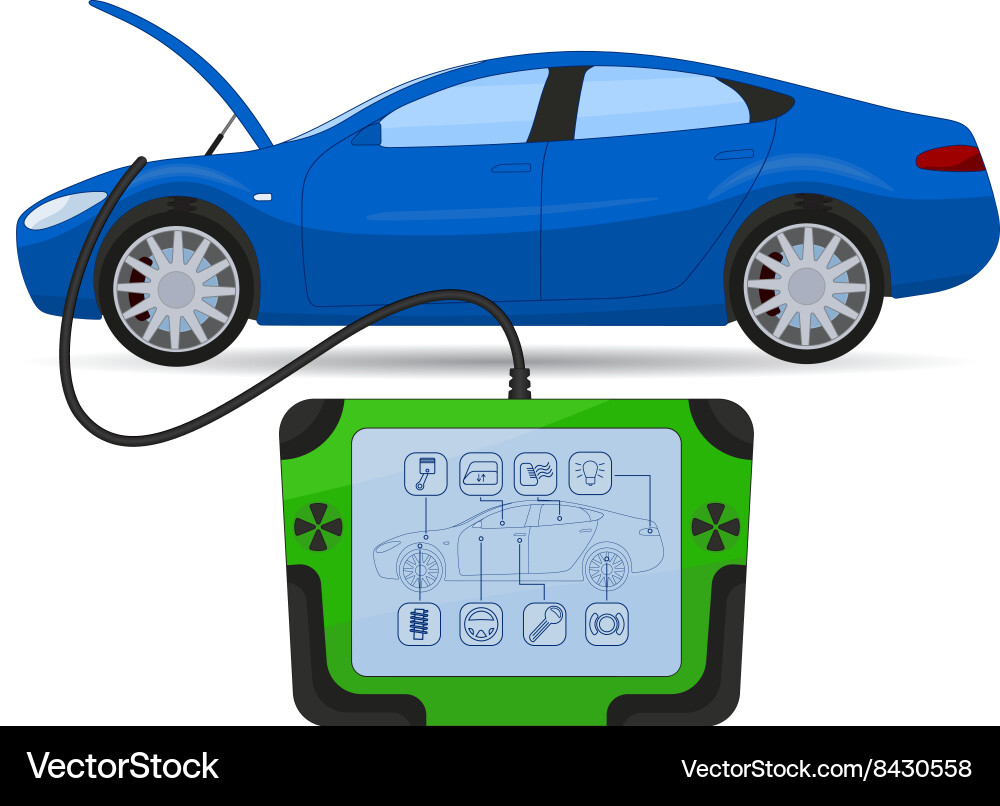 Car diagnostics test service Royalty Free Vector Image