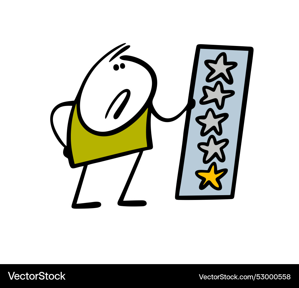 Cute upset stickman will leave the school Vector Image