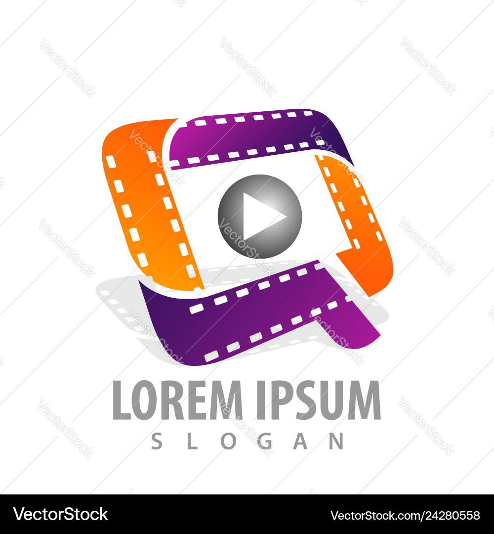 Film Roll Logo - Cinema & Media Royalty Free Vector