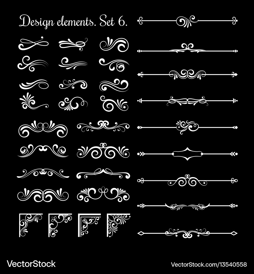 Floral Filigree Line Art Royalty Free Vector Image