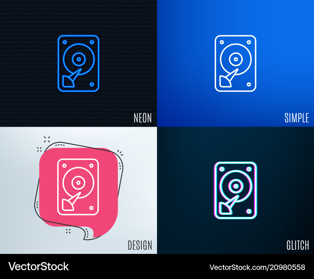 Hdd icon hard disk storage sign Royalty Free Vector Image