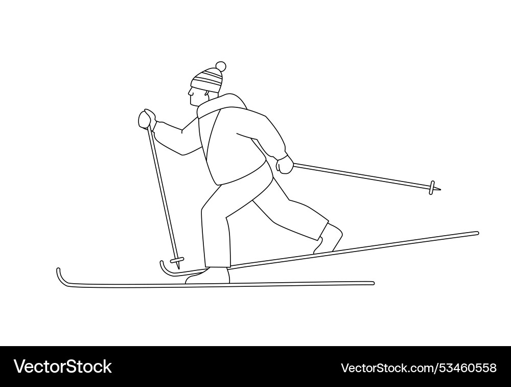 Man is skiing Royalty Free Vector Image - VectorStock