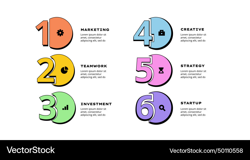 Set of infographic banners with numbers from 1 Vector Image