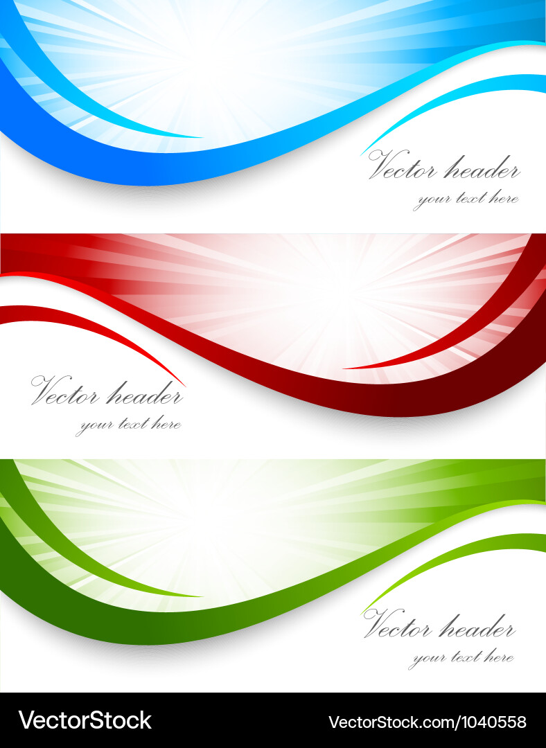 Set of wavy banners Royalty Free Vector Image - VectorStock