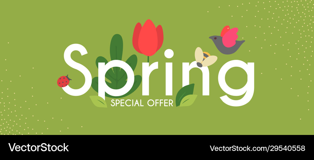 Spring is coming seasob label with hand drawn Vector Image