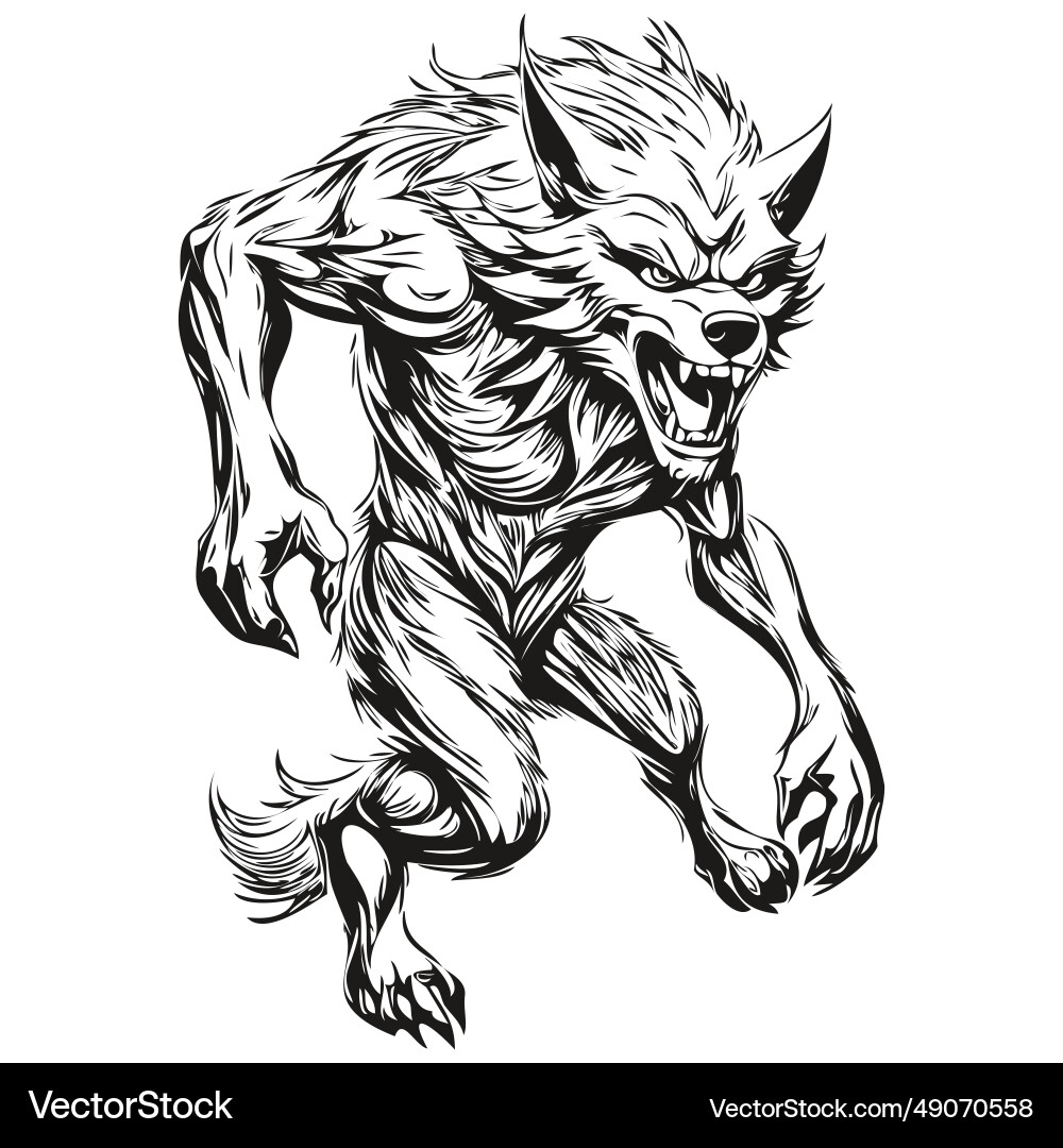 Transparent halloween werewolf for spooky image Vector Image