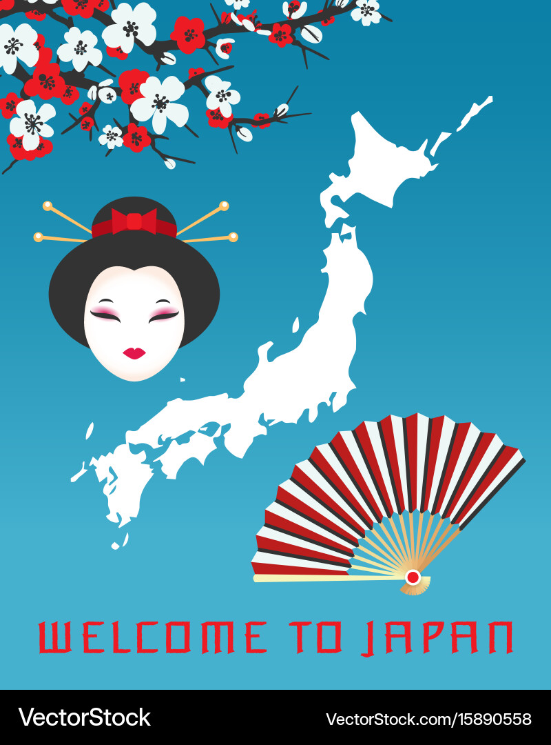 Welcome to japan poster template Royalty Free Vector Image