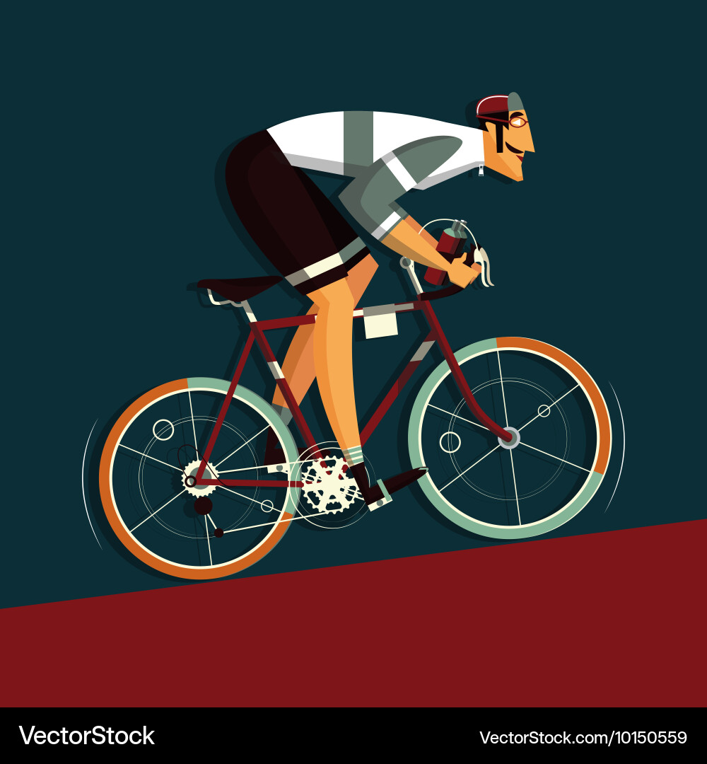 Cyclist athlete cartoon Royalty Free Vector Image