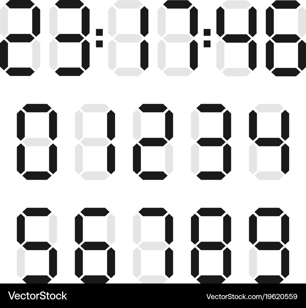 Digital number set Royalty Free Vector Image - VectorStock