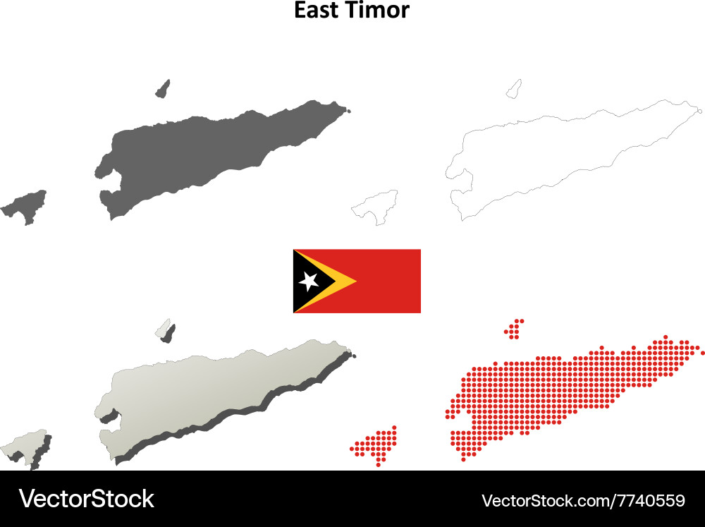 East timor outline map set Royalty Free Vector Image