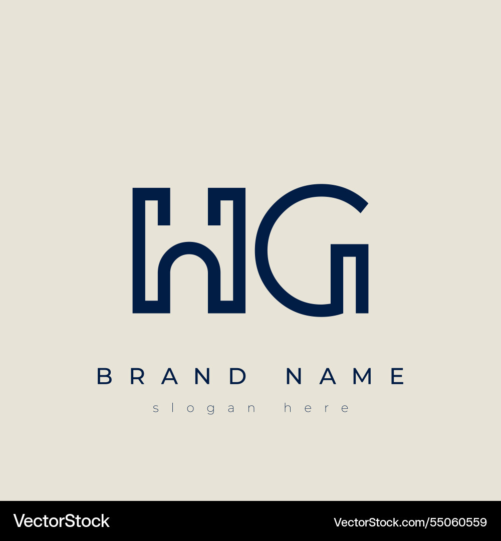 Hg alphabet letter icon logo Royalty Free Vector Image