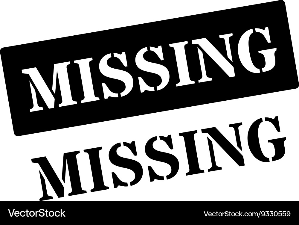 Missing black rubber stamp on white Royalty Free Vector
