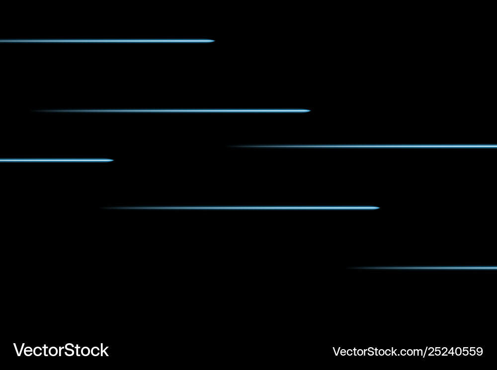 Moving abstract neon lines in space blue Vector Image