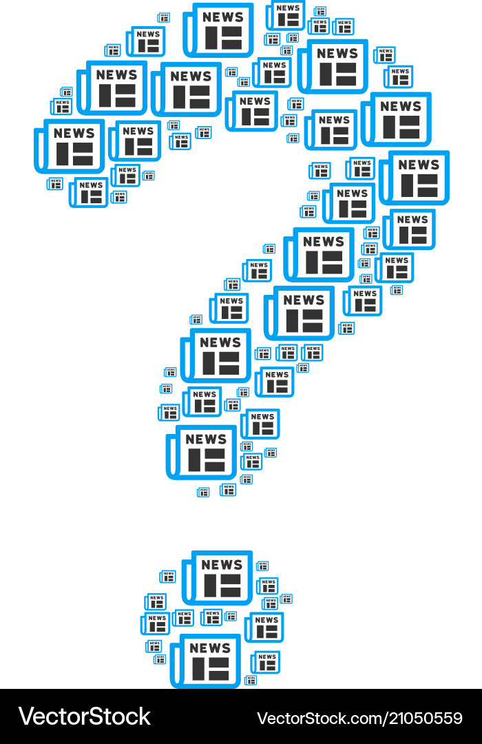 Question mark shape of newspaper icons Royalty Free Vector