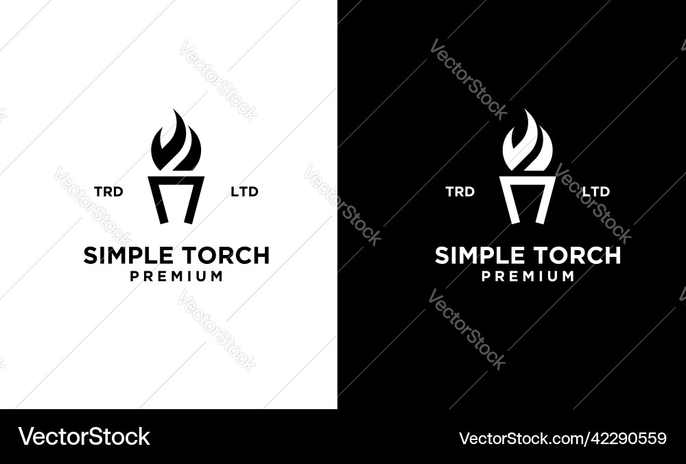 Simple torch logo symbol design Royalty Free Vector Image