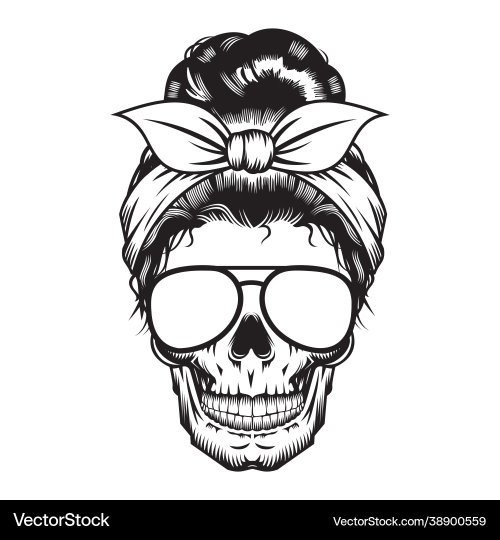 Skull mom head design on white background Vector Image