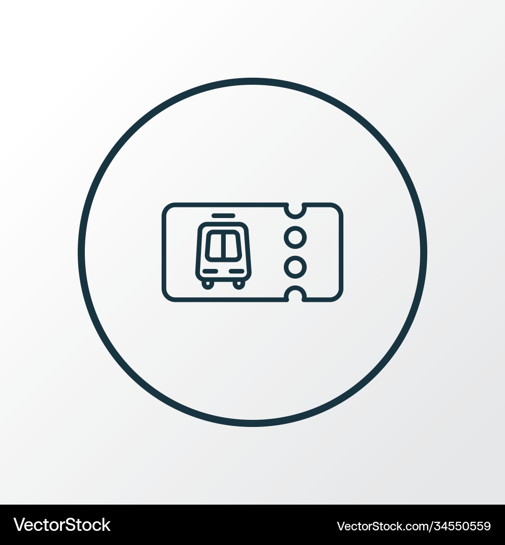 Transport ticket icon line symbol premium quality Vector Image