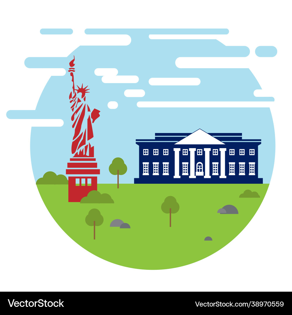 United states america landmarks icon Royalty Free Vector