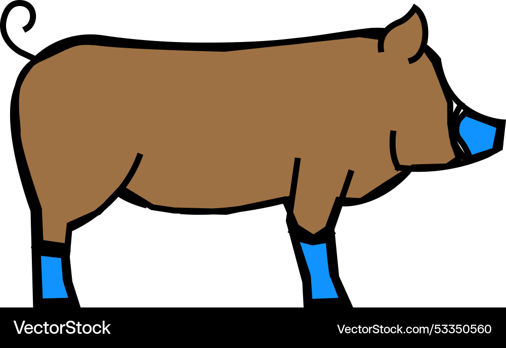 Berkshire pig breed icon color Royalty Free Vector Image
