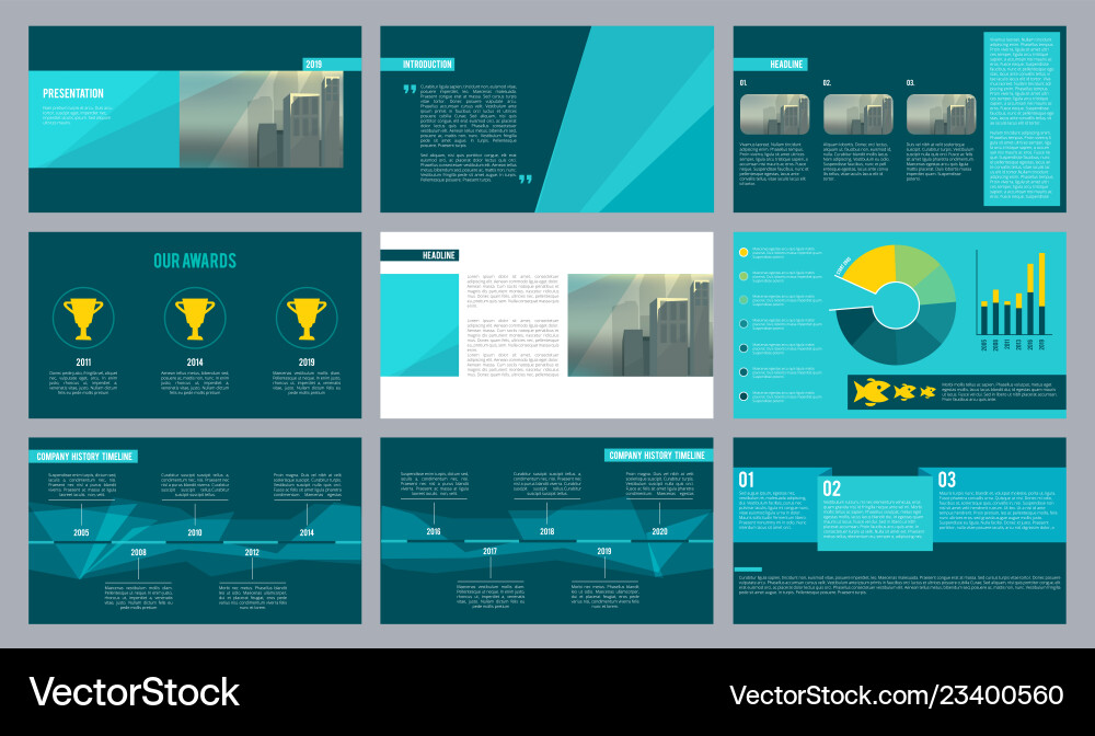 Business presentation template magazine pages Vector Image