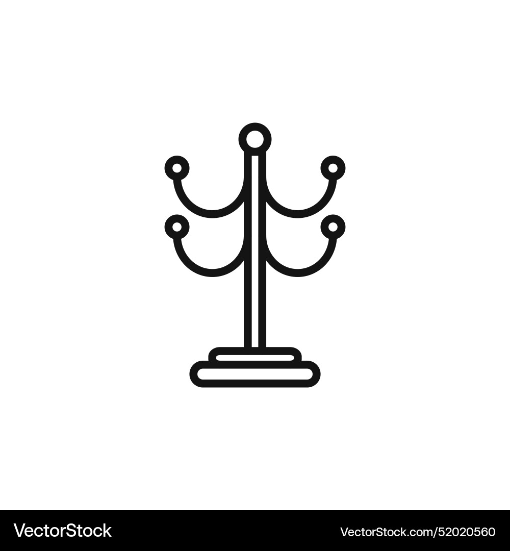 Coat stand icon outline collection in black Vector Image