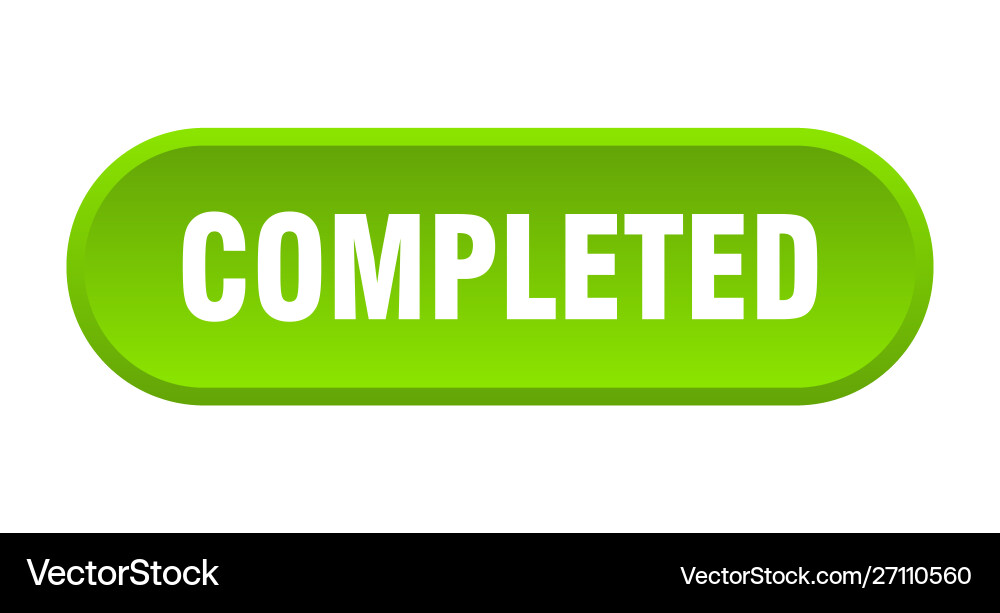 Completed button rounded green sign Royalty Free Vector