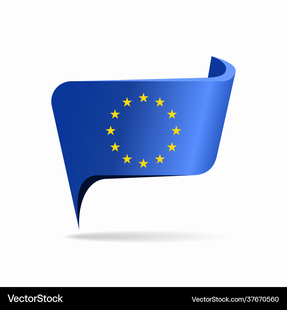 European union flag map pointer layout Royalty Free Vector