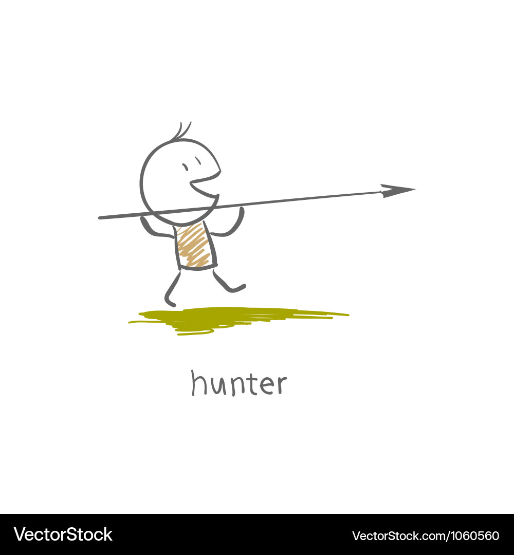 Hunter with Spear - Ancient Times Royalty Free Vector Image