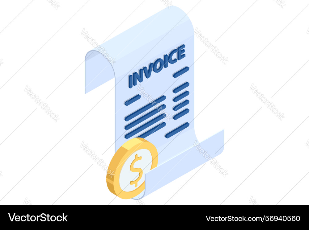 Isometric online payment and invoice system Vector Image