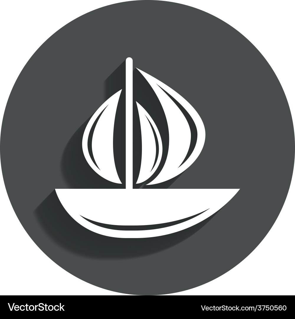 Sail boat icon ship sign Royalty Free Vector Image