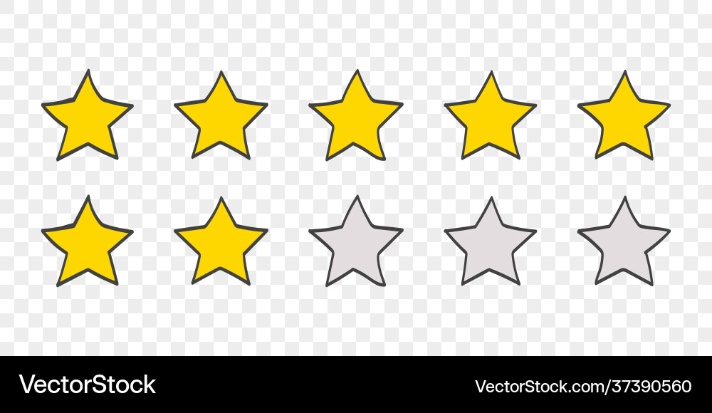 Stars quality rating icons drawn Royalty Free Vector Image