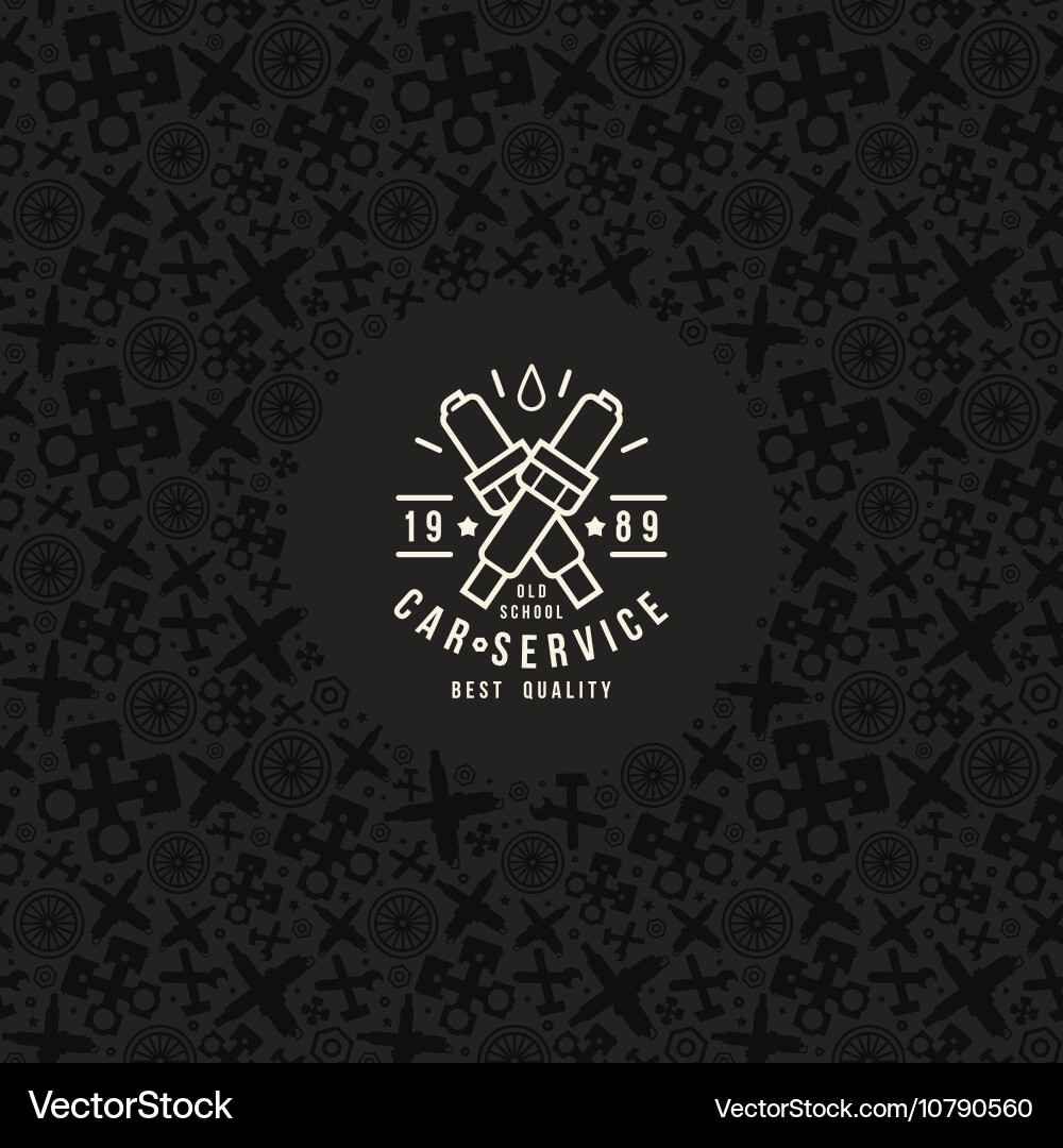 Stock frame with pattern and car service emblem Vector Image