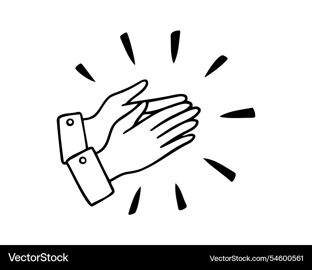 Applause doodle icon clapping their hands Vector Image