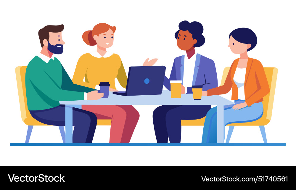 Business people having casual discussion during Vector Image