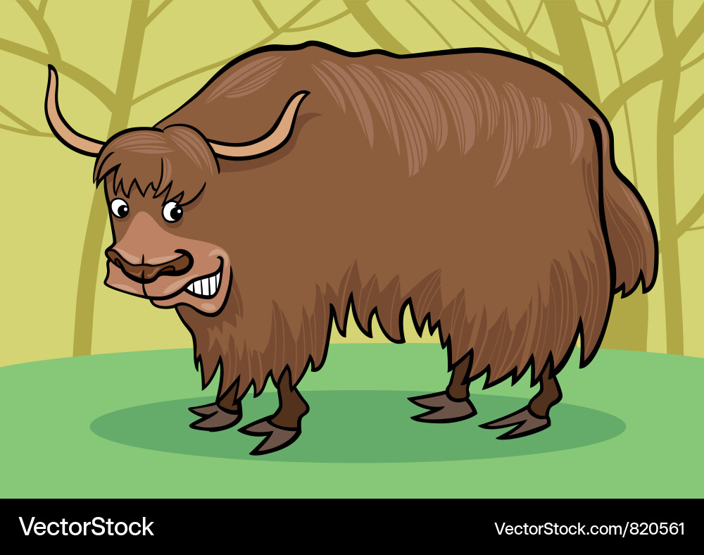 Cartoon yak Royalty Free Vector Image - VectorStock
