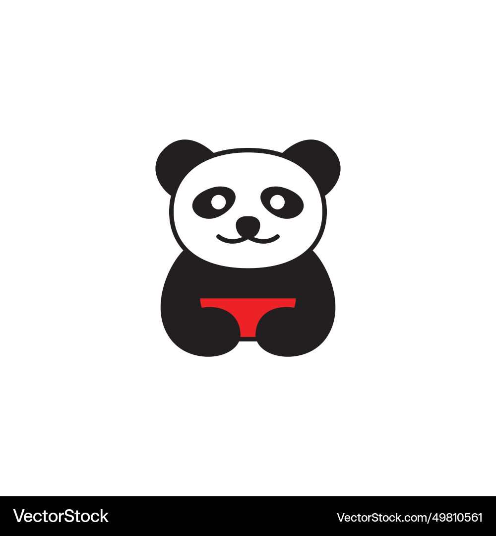 Cute panda mascot cartoon icon logo design Vector Image