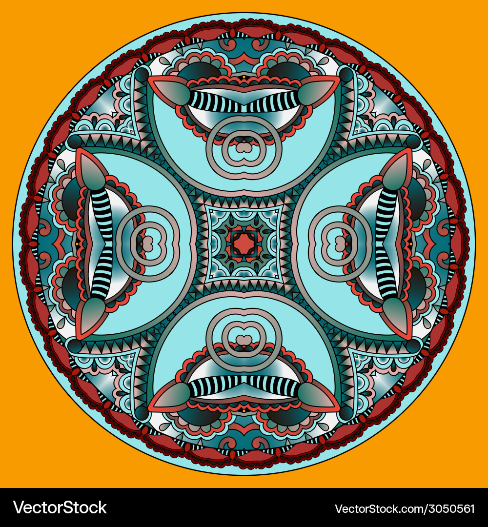 Decorative design of circle dish template round Vector Image